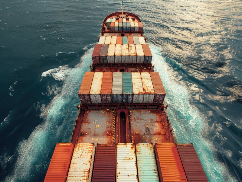 Massive Cargo Ship Loaded with Containers. Generative AI. Stock Image ...
