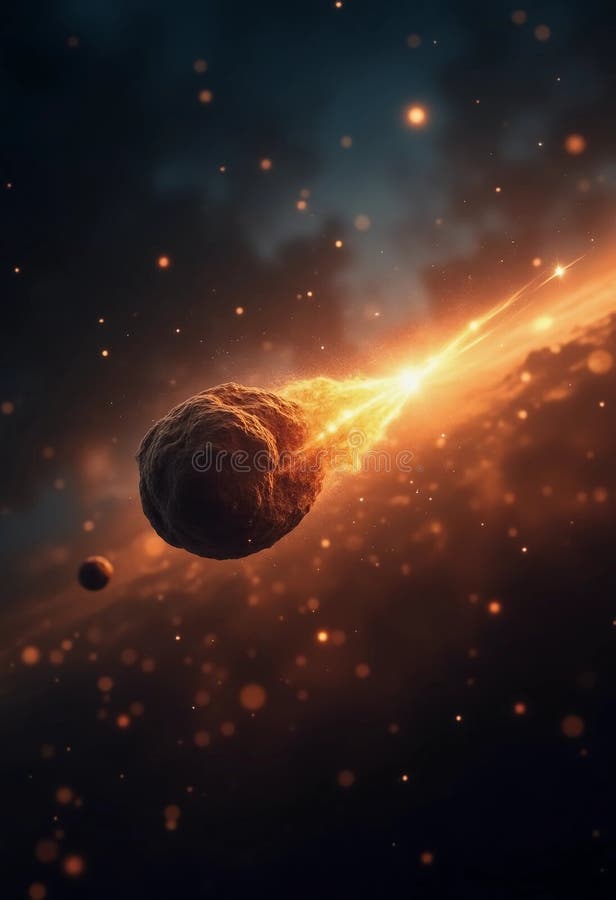 A Massive Celestial Body Hurtles through Space, Igniting a Brilliant ...