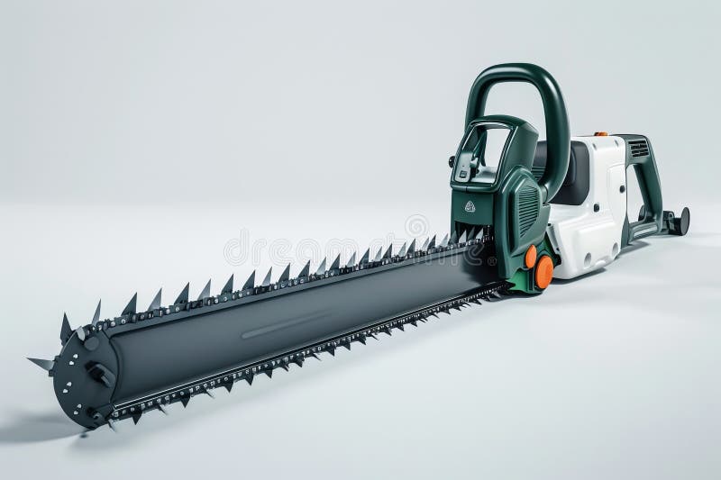 Massive Chainsaw with Extended Blade and Sharp Teeth. Designed for ...