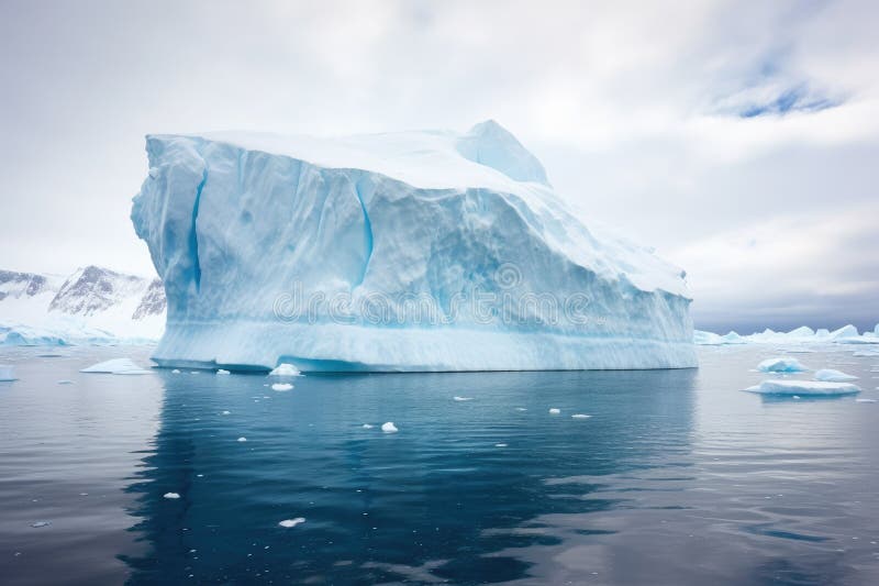 Massive Chunk of Ice Breaking Off an Iceberg Calving Stock Illustration ...
