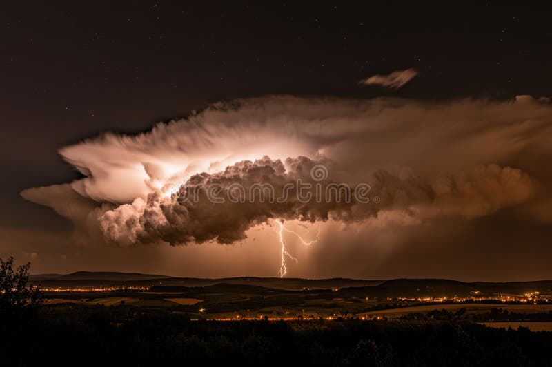 A Massive Cloud with a Powerful Lightning Bolt Emerging, Perfect for ...