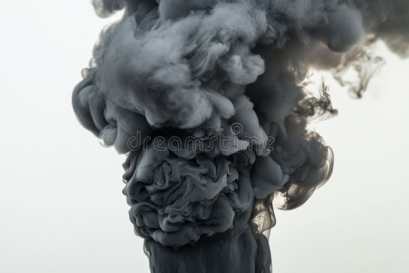 A Massive Cloud of Smoke Rises from the Ground, Filling the Sky with a ...