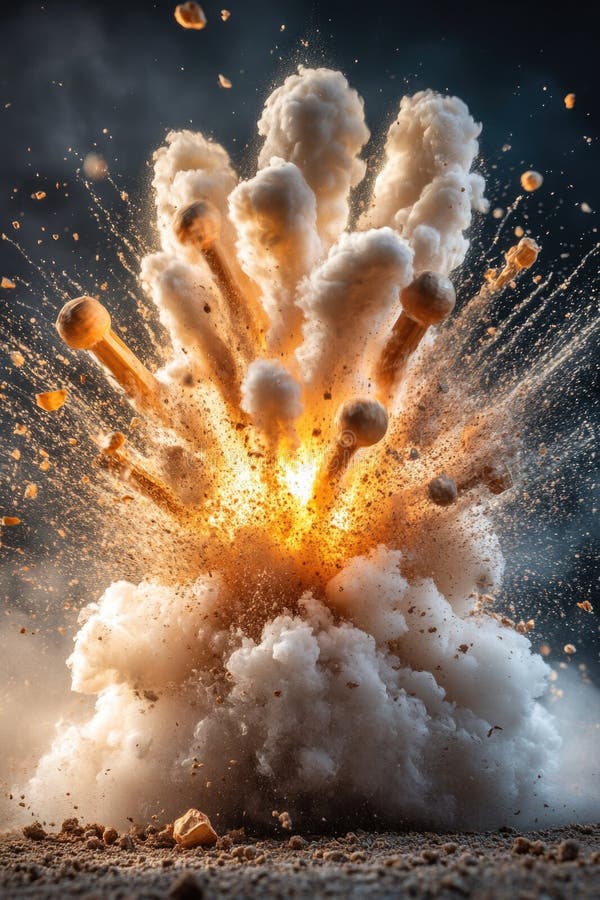 A Massive Cloud of White and Orange Dust Erupts in the Air, with ...