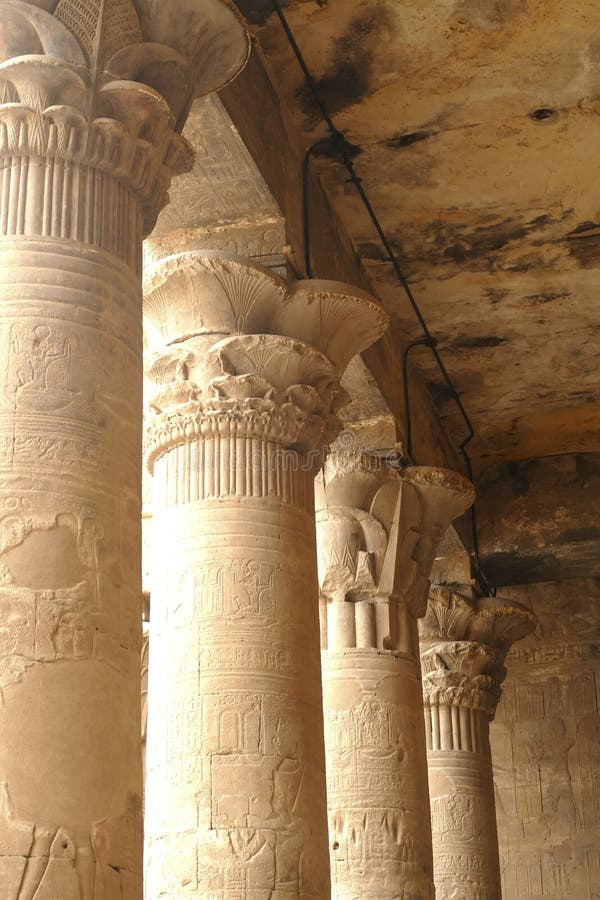Massive Columns of the Hypostyle Hall Stock Image - Image of building ...