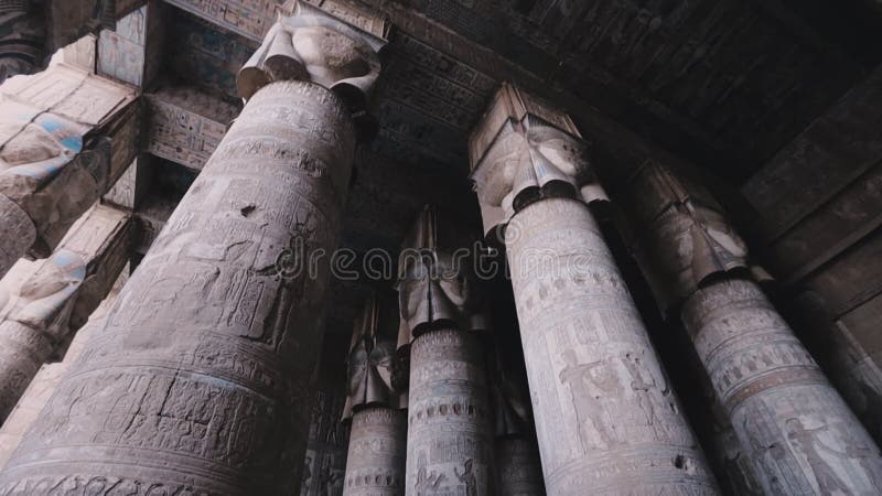 Massive Columns in the Temple of Dendera Stock Footage - Video of ...