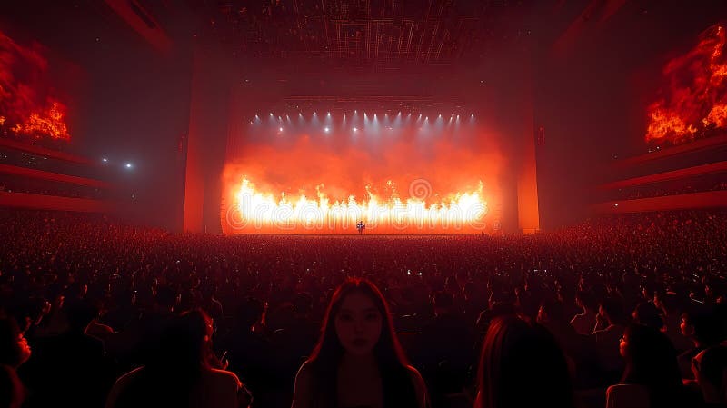 Fiery Concert Spectacle stock illustration. Illustration of ...