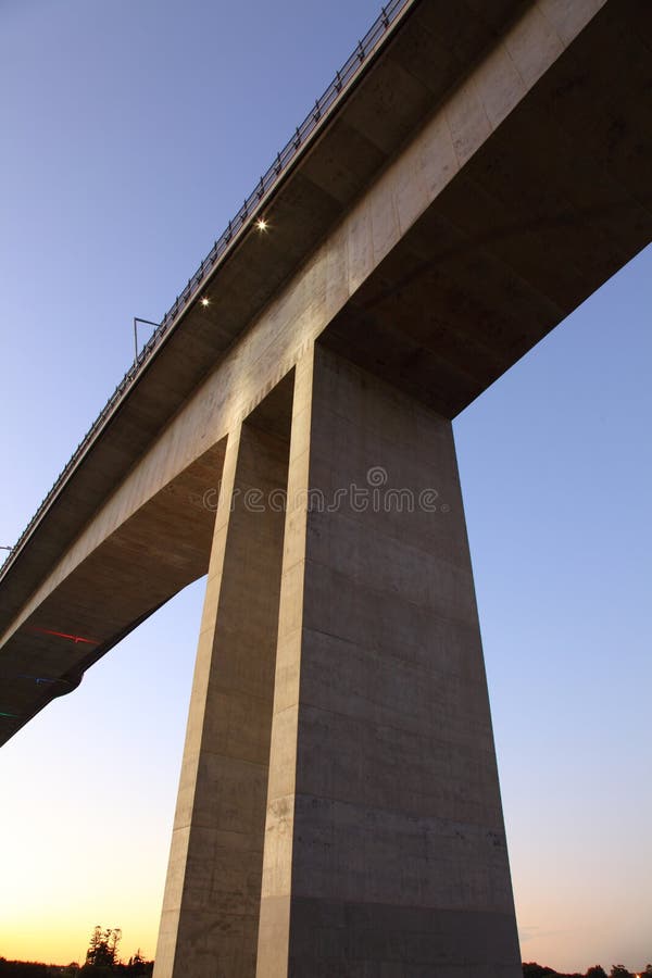 Massive Concrete Bridge Support Stock Image - Image of dark, cement ...