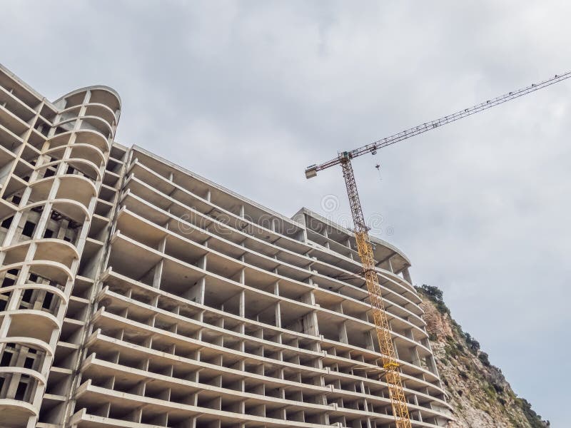 Massive Concrete House Taking Shape, a Work in Progress. Construction ...