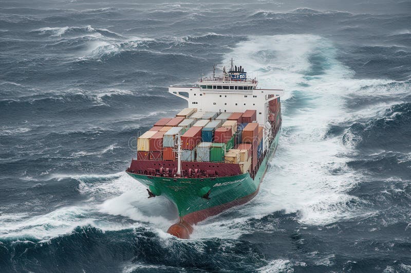 A Large Container Ship is Floating on a Body of Water Stock Image ...