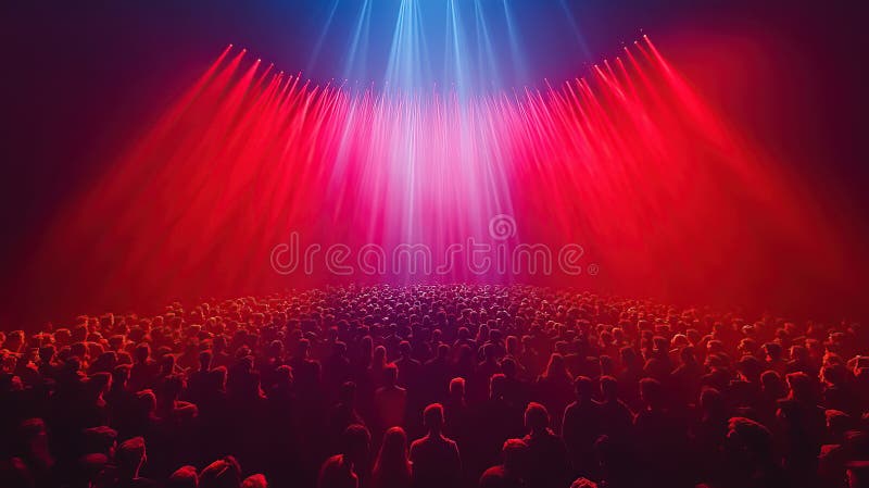 Massive Crowd, Concert Venue, Vibrant Lights, Energetic Atmosphere ...