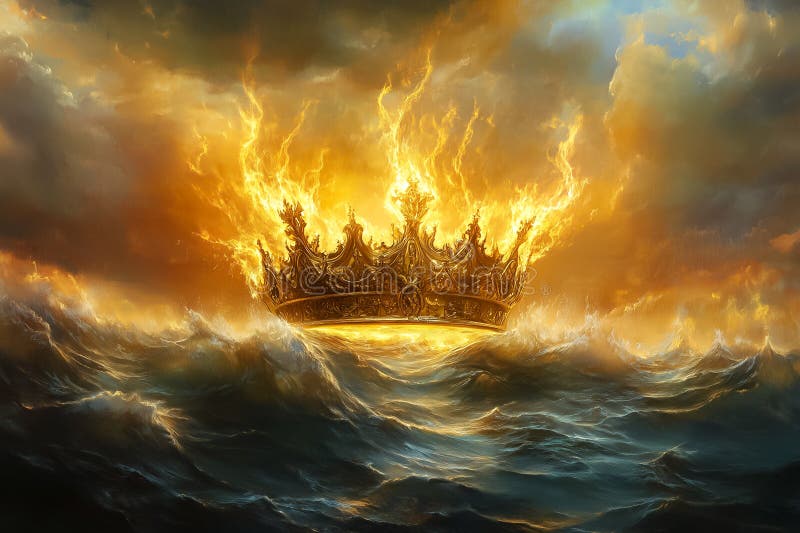 A Massive Crown Radiates Energy and Glows Brightly Above Rough Ocean ...