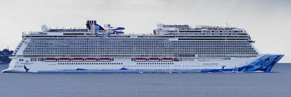 Norwegian Bliss Cruise Ship from Norwegian Cruise Line Leaving Seattle ...