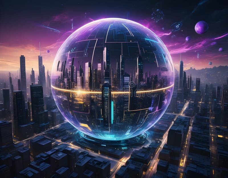 Massive Crystalline Sphere Floating in Levitating Shards of Light that ...