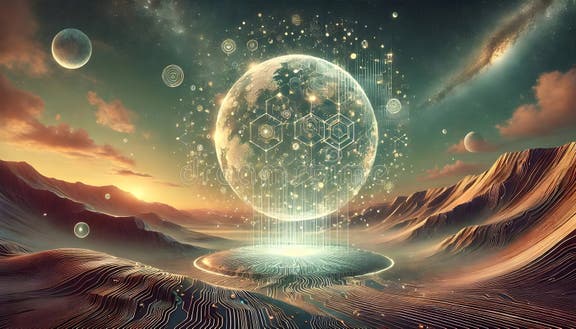 Massive Crystalline Sphere Floating in Levitating Shards of Light that ...