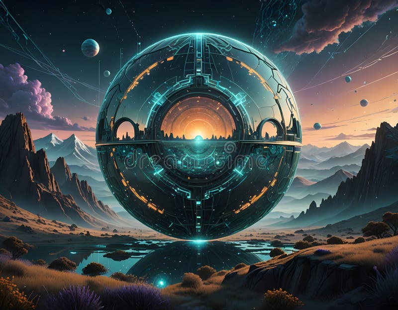 Massive Crystalline Sphere Floating in Levitating Shards of Light that ...