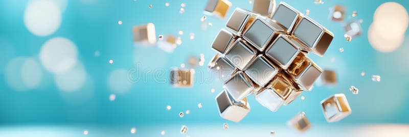 A Massive Cube Composed of Numerous Smaller Cubes Drifts through a ...