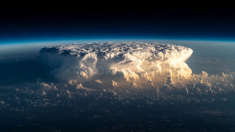A Massive Cumulonimbus Cloud Formation Viewed from Space Stock ...