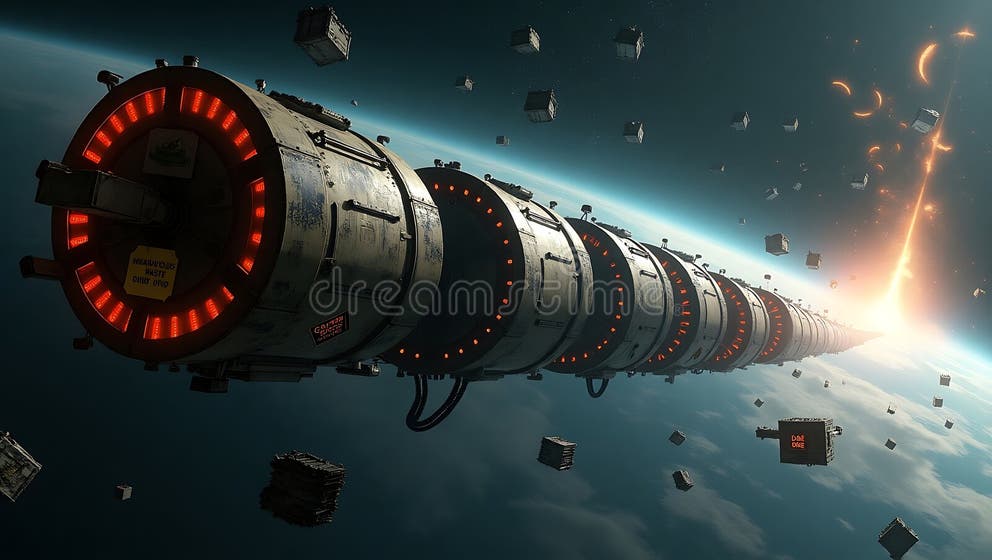 Futuristic Space Garbage Station – AI Concept of Orbital Waste ...