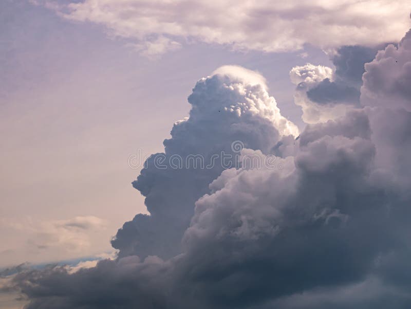 Massive and Dark Clouds Cumulus Congestus or Towering Cumulus Rising ...