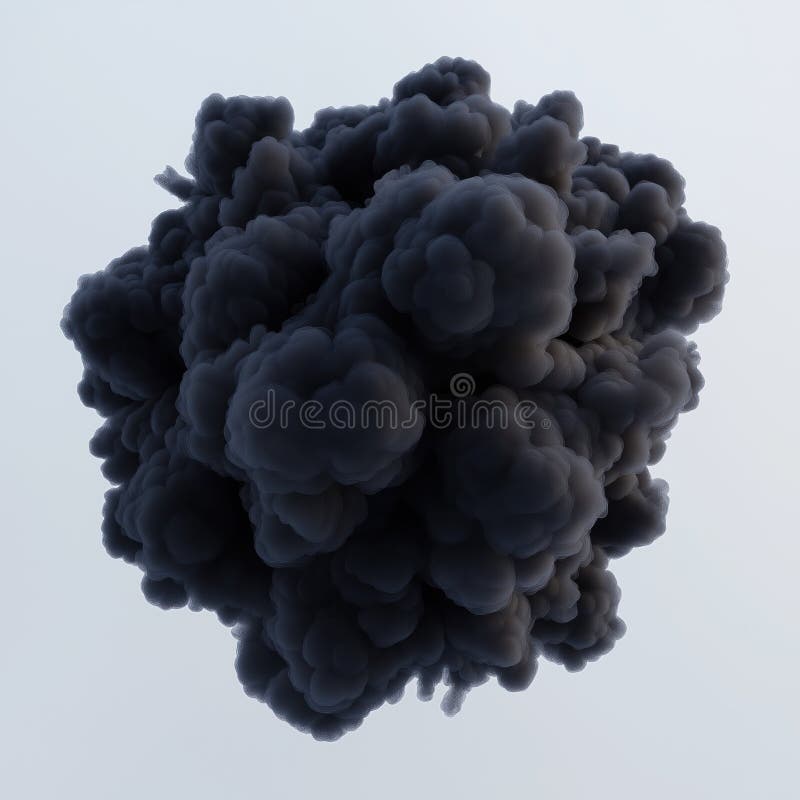 Massive Dark Smoke Explosion View from Above. Powerful Plume Spreads ...