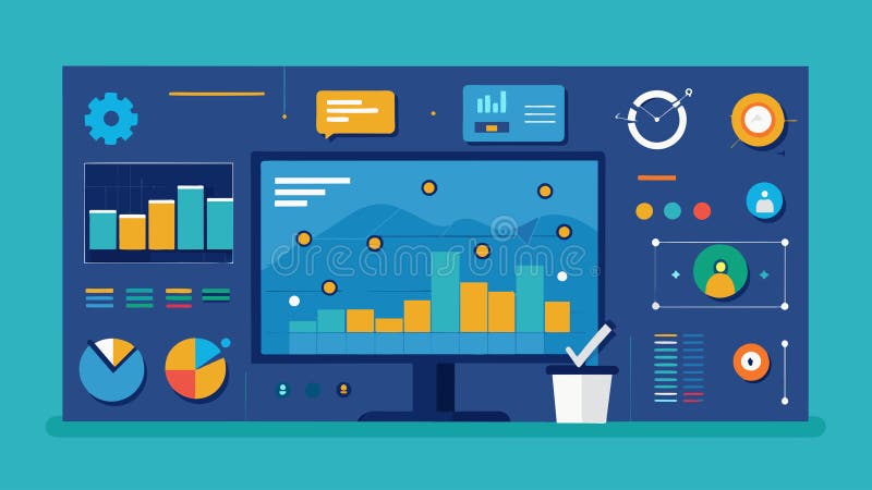 A Massive Data Wall Looms Over the Audience Displaying Various Data ...