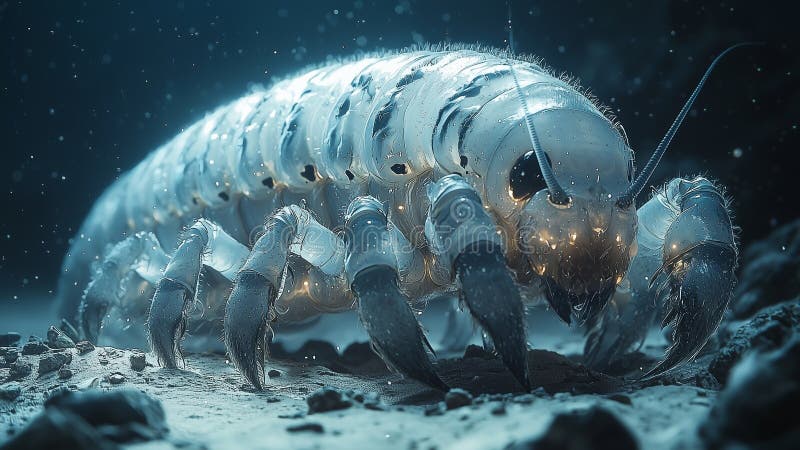 Deep-sea Giant Isopod on Ocean Floor Stock Illustration - Illustration ...