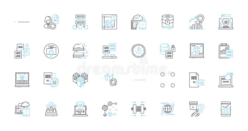 Massive Details Linear Icons Set. Intricacy, Precision, Elaboration ...