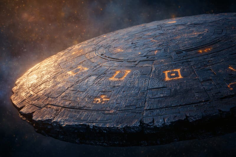 Ancient Spacecraft Floats in Space - AI Design Stock Illustration ...