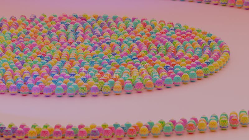 Massive Display of Multicolored Easter Eggs in Organized Rows Stock ...