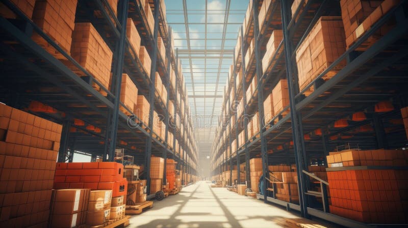 A Massive Distribution Warehouse Designed in a Modern Style, the ...