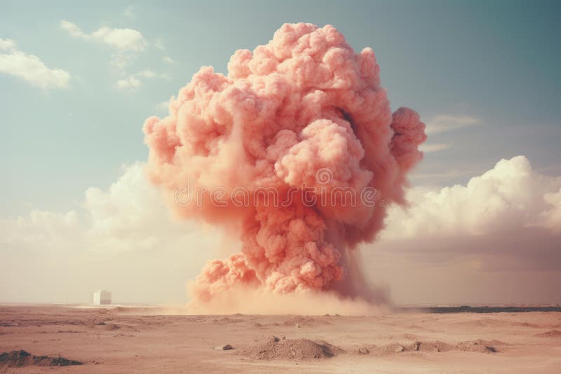 Massive Dust Explosion in Desert Landscape Stock Image - Image of arid ...