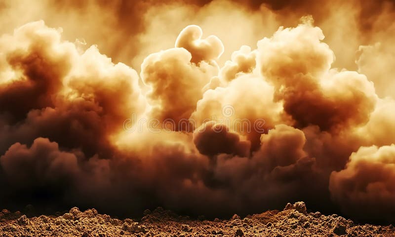Massive Dust Storm Clouds Engulfing a Desolate Landscape Stock Footage ...