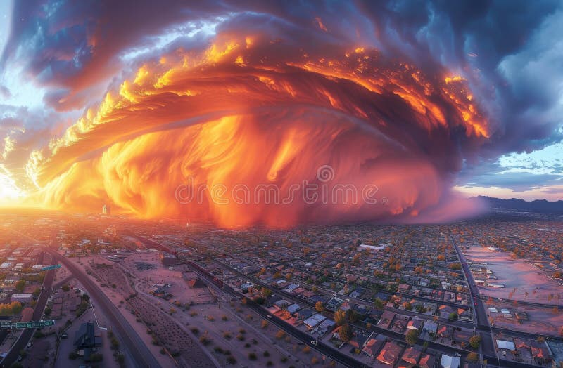 Massive Dust Storm Rolls Over the City of Phoenix Stock Photo - Image ...