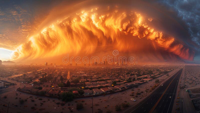 Massive Dust Storm Rolls in Over Phoenix Arizona Stock Photo - Image of ...