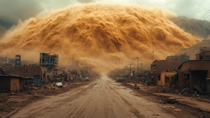 Massive Dust Wave Engulfs a War-Torn City with Collapsing Structures ...