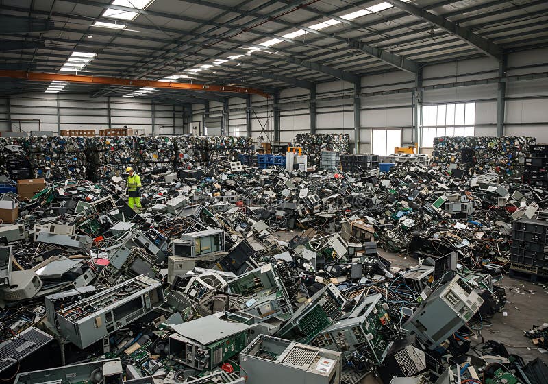 Massive E-waste Pile in a Warehouse: Recycling and Disposal of ...