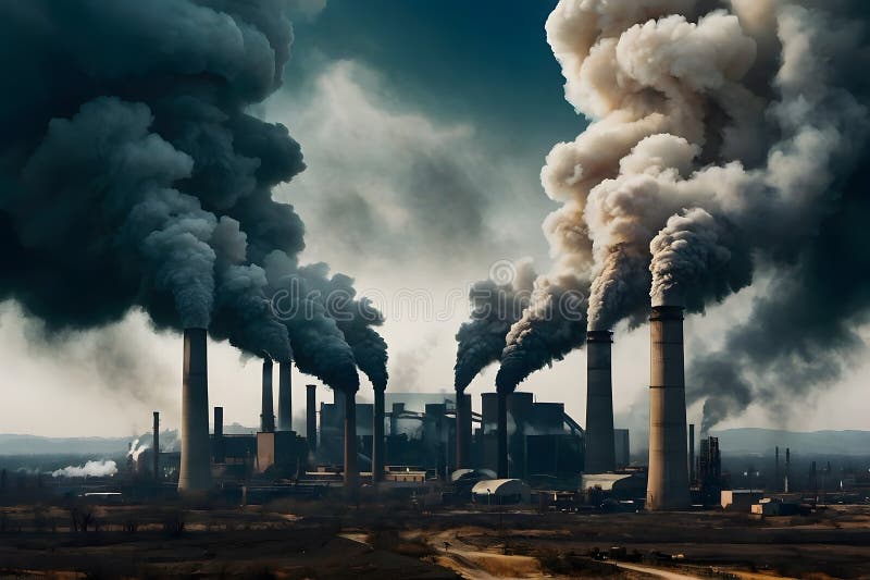 A Massive Emission of Smokes from Factories Causing Air Pollution Stock ...