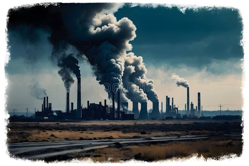 A Massive Emission of Smokes from Factories Causing Air Pollution Stock ...