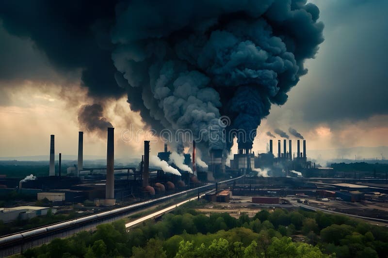 A Massive Emission of Smokes from Factories Causing Air Pollution Stock ...