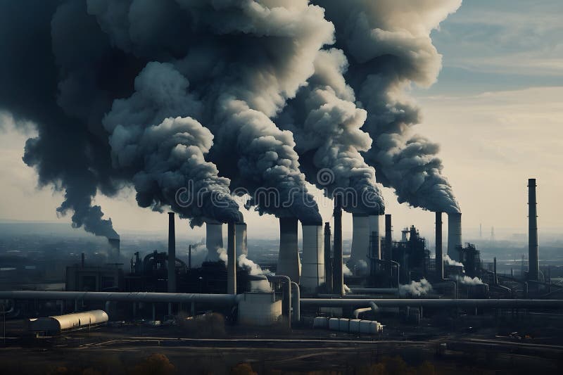 A Massive Emission of Smokes from Factories Causing Air Pollution Stock ...