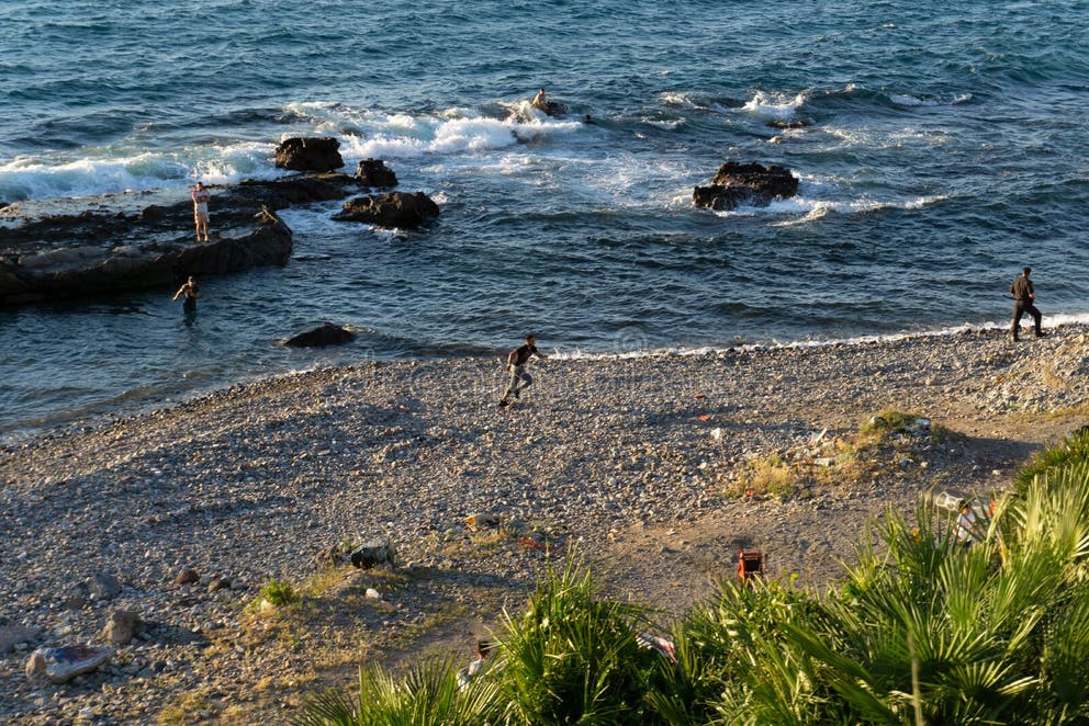 Massive Entry of Moroccan Immigrants on the Ceuta Border Editorial ...