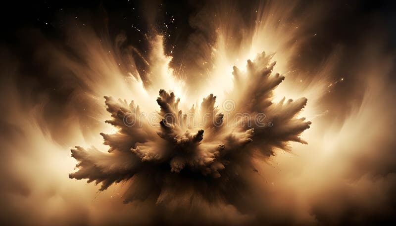 Massive Explosion with a Billowing Cloud of Dust and Debris Against a ...