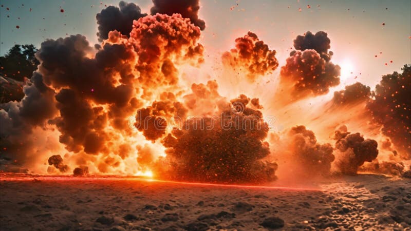 Fiery Explosion stock video. Video of movement, yellow - 336014957