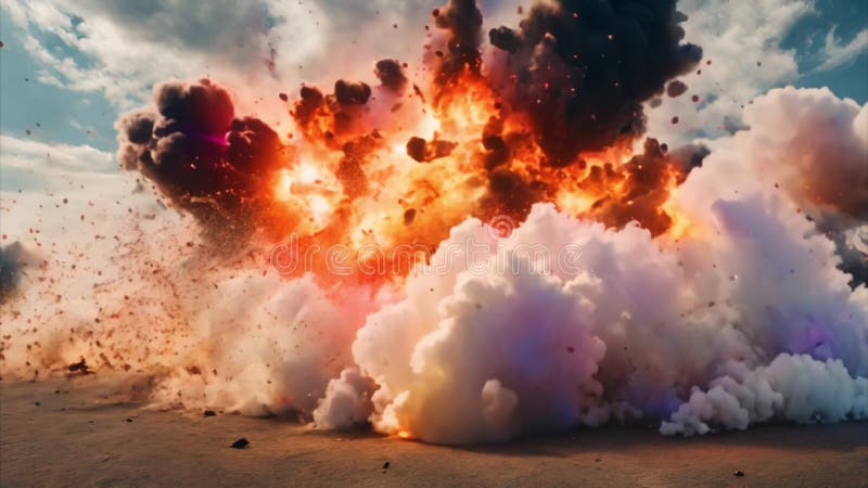 Massive Explosion Captured in Dramatic Image Stock Video - Video of ...