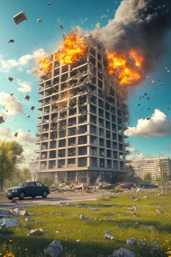 A Massive Explosion Caused the Destruction of a High-rise Building in a ...