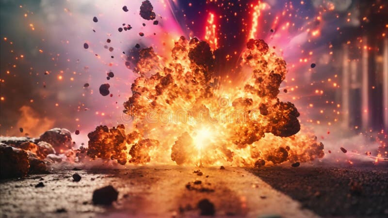 Powerful Explosion in the City Stock Footage - Video of urban, heat ...