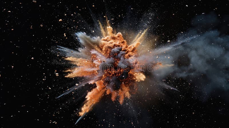 Massive Explosion with Colorful Smoke in Space. Vibrant Visual Effect ...