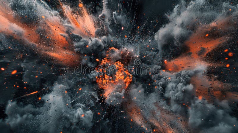 Massive Explosion with Colorful Smoke in Space. Vibrant Visual Effect ...