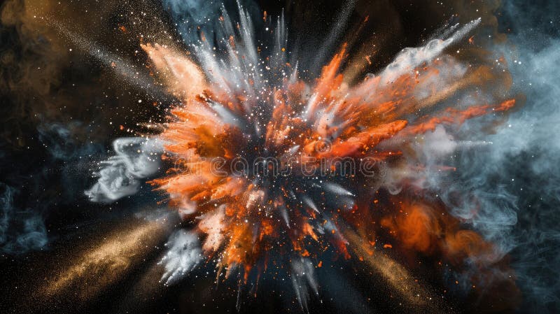 Massive Explosion with Colorful Smoke in Space. Vibrant Visual Effect ...