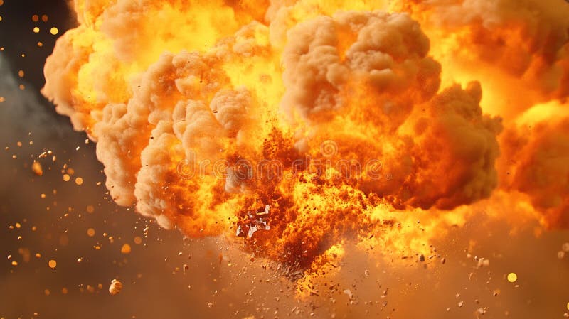 Massive Explosion Creates a Fiery Cloud of Smoke and Debris in a ...